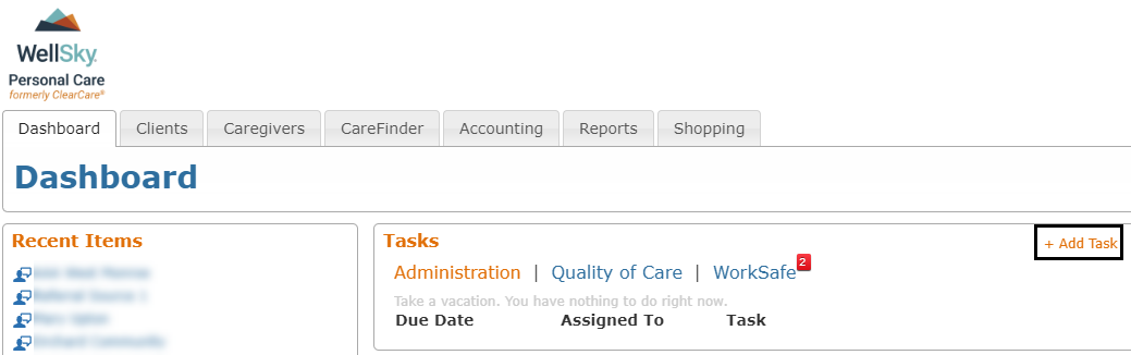2. Once the 'Add task' window opens, select the due date.